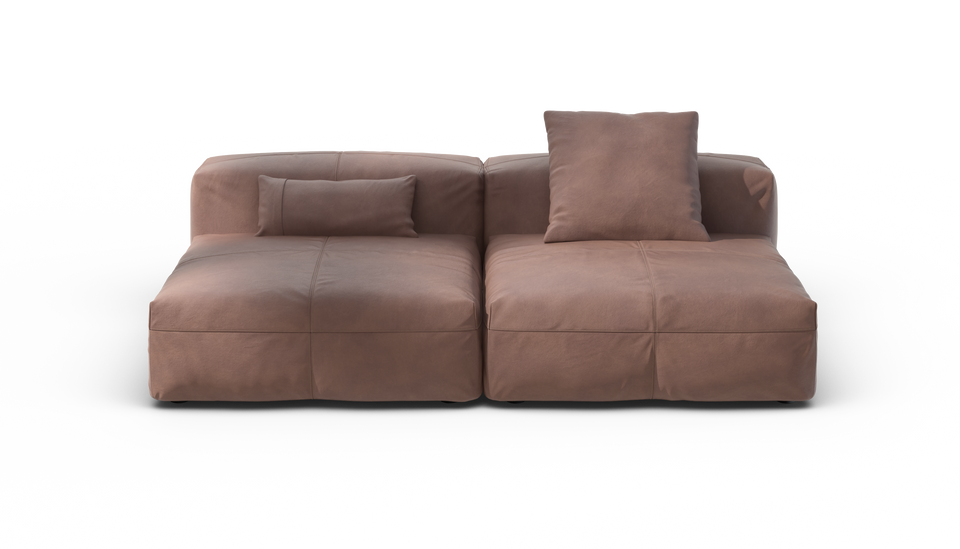 vetsak | Sofa Set 01 Large - Leather - Stone | Modulares Sofa | 3.5 Si ...