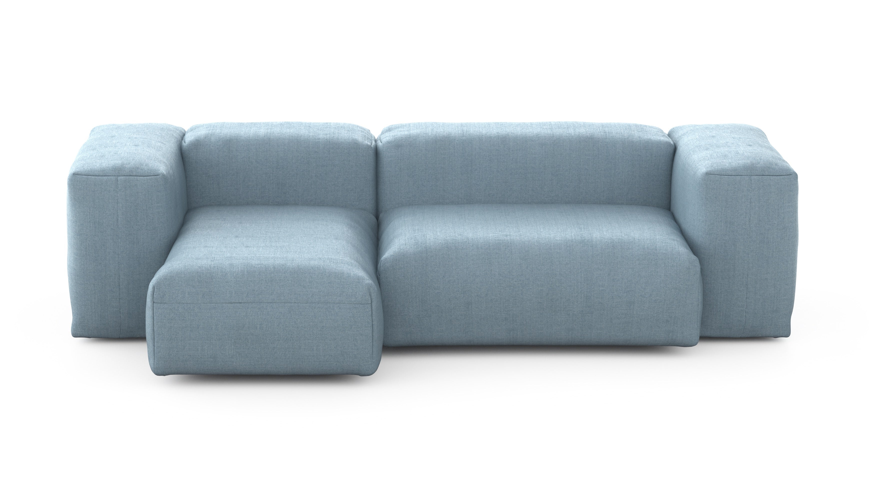 two module chaise sofa herringbone light blue 230cm x 115cm vetsak