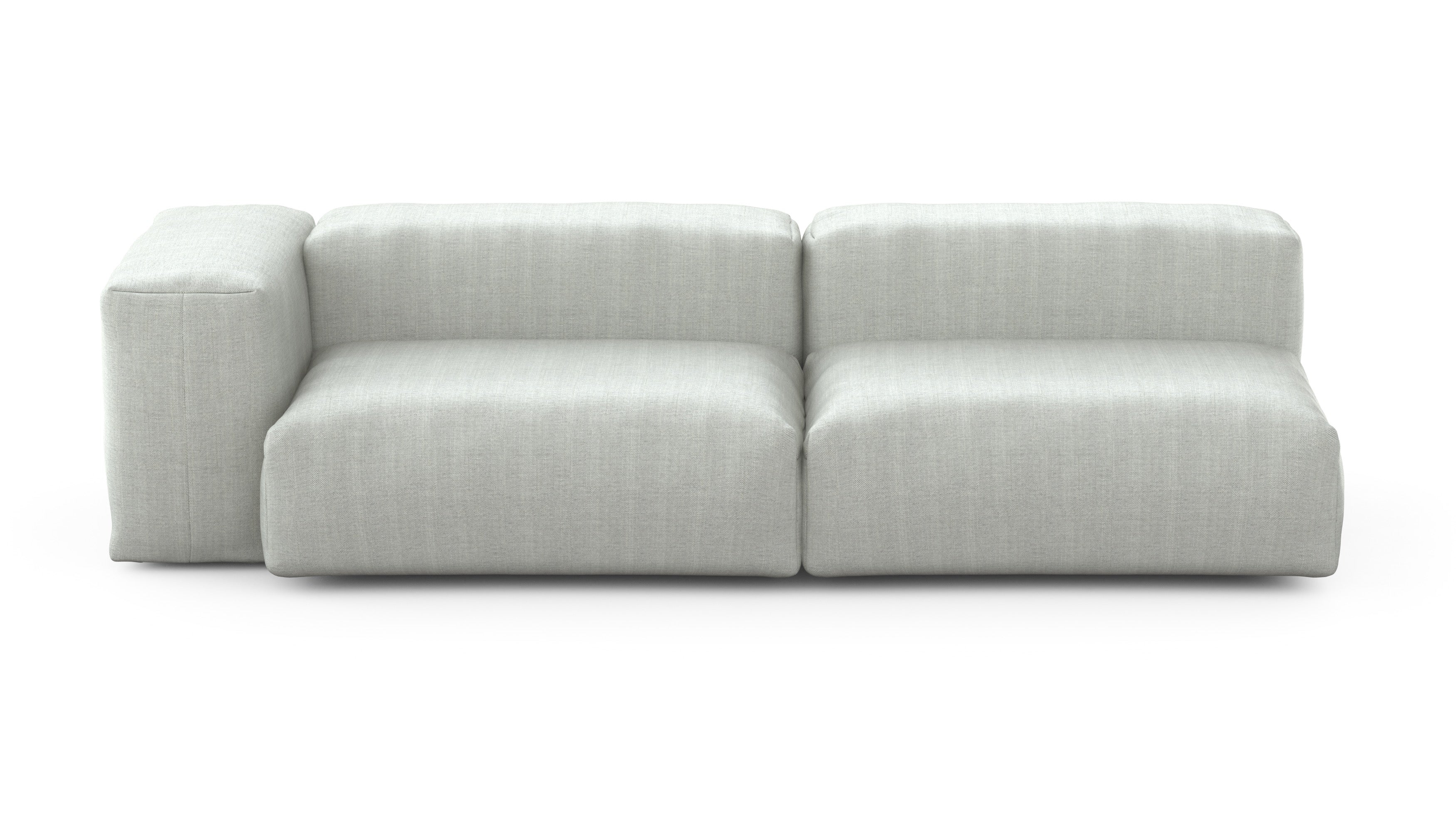 two module chaise sofa herringbone light grey 241cm x 94cm vetsak